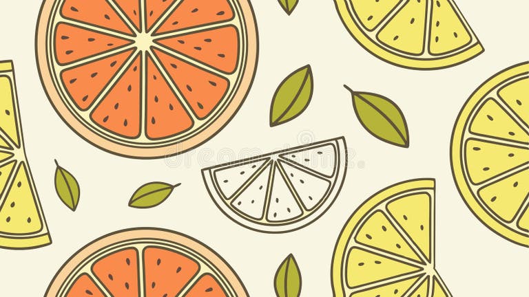 Fresh Citrus Fruit Slices Pattern Background, Vector Design Generative ...