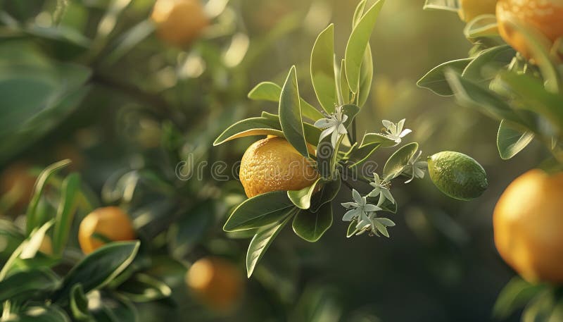 Fresh Citrus Fruit on a Tree, a Taste of Summer Stock Illustration ... Fresh Citrus Fruit on a Tree, a Taste of Summer Stock Illustration ...