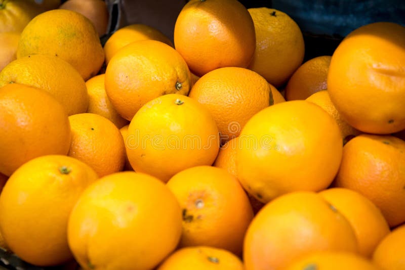 Fresh Citrus Fruits are on the Counter in the Store Stock Image - Image ...