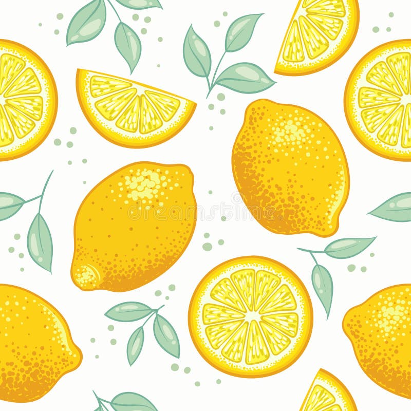 Fresh Citrus Lemon Pattern Design. Stock Vector - Illustration of ...