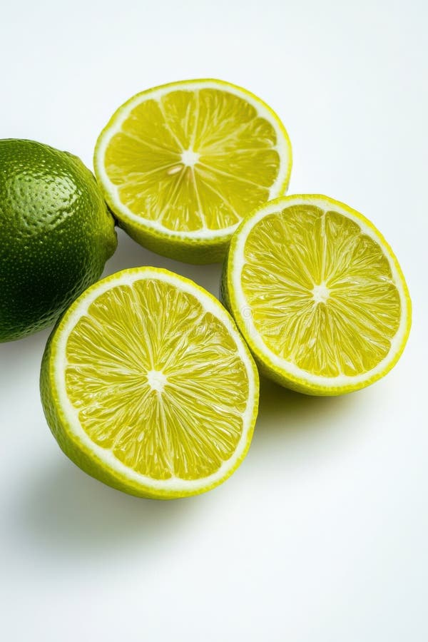 Fresh Citrus Limon Halves in a Trendy Setting on Clean White Background ...