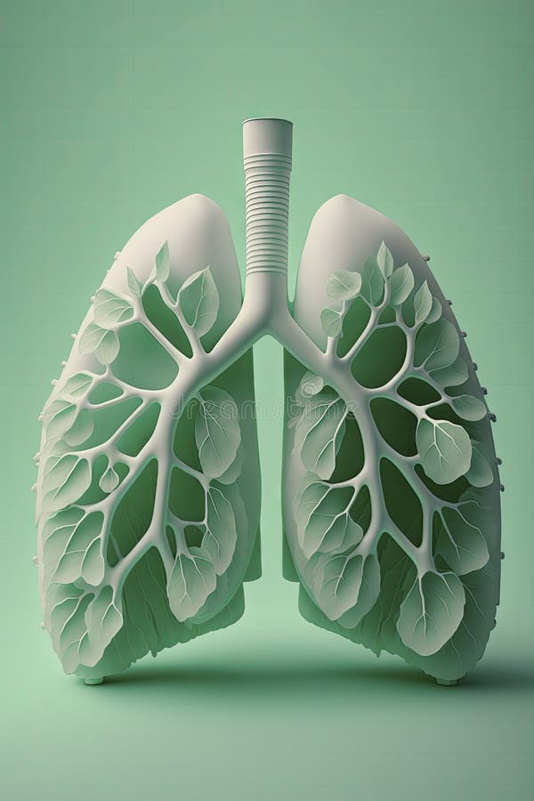 Fresh and Clean Lungs on a Light Green Background for Medical ...