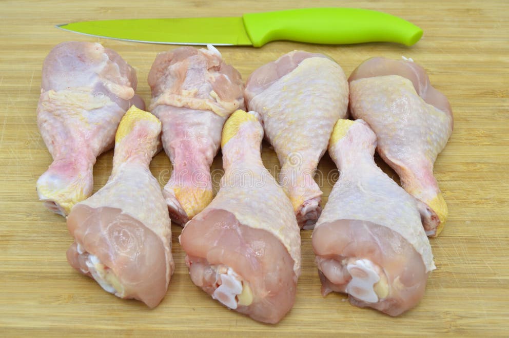 Fresh Clean Raw Chicken Legs. Drumsticks Stock Photo - Image of bone ...