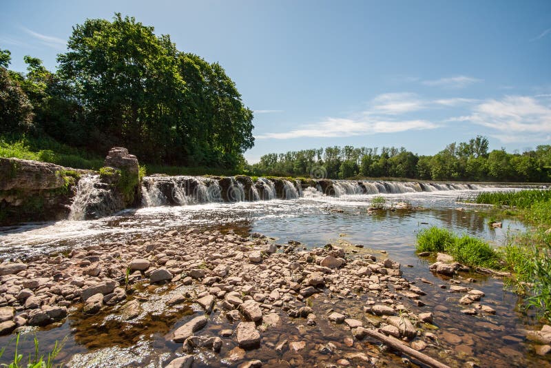Fresh Clean Waterfall in Summer Stock Photo - Image of environment ...