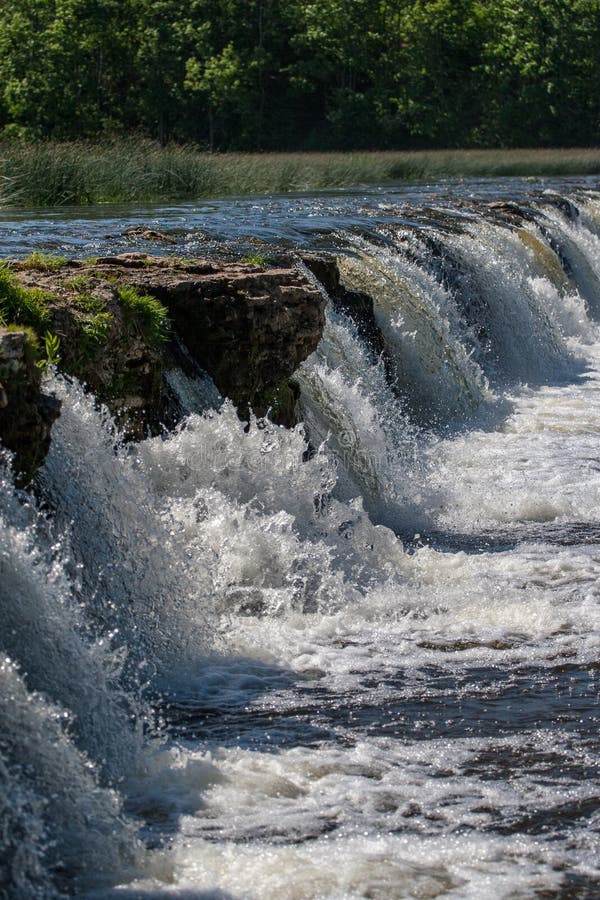Fresh Clean Waterfall in Summer Stock Image - Image of environment ...