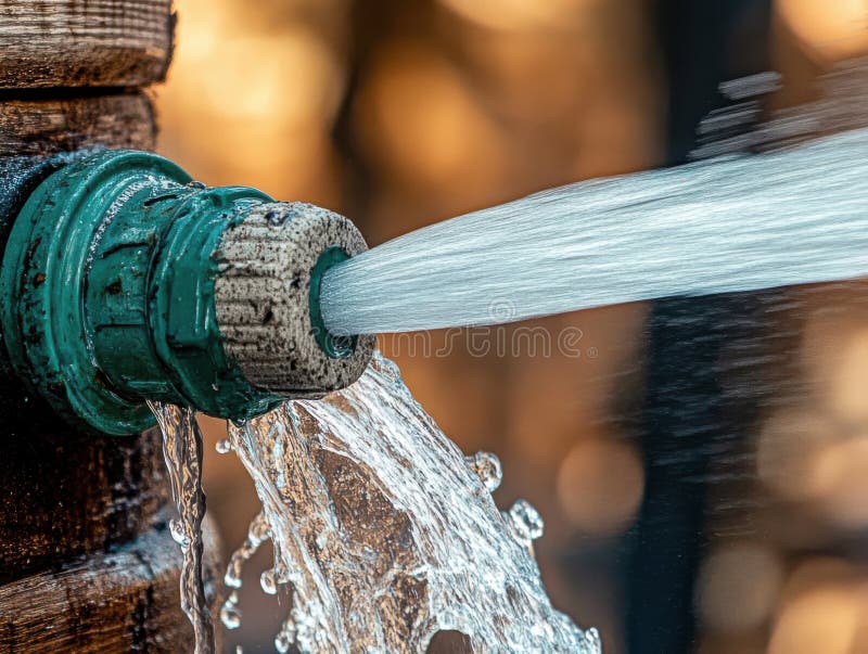 Water Flows Out of the Water Pump Stock Illustration - Illustration of ...