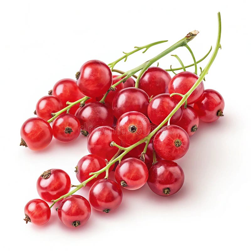 Cluster of Red Currants with Small Stems on Transparent Background ...