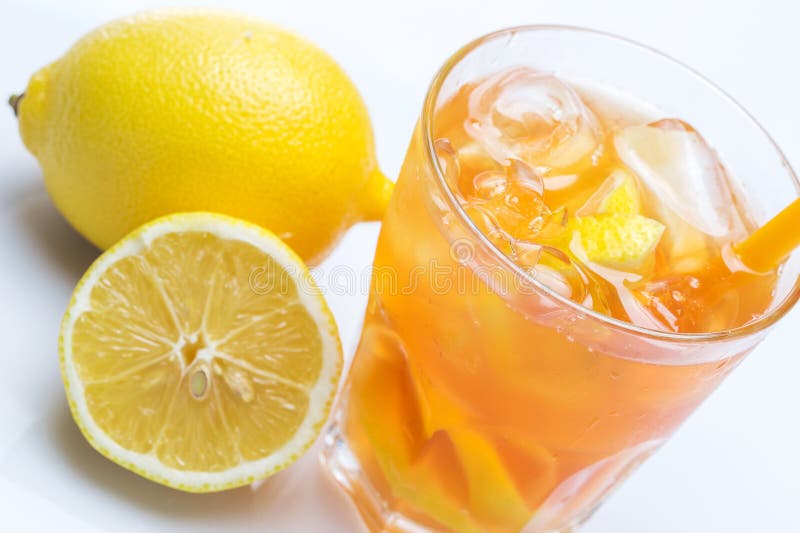 Fresh cocktail with lemon stock photo. Image of refreshing - 56364514