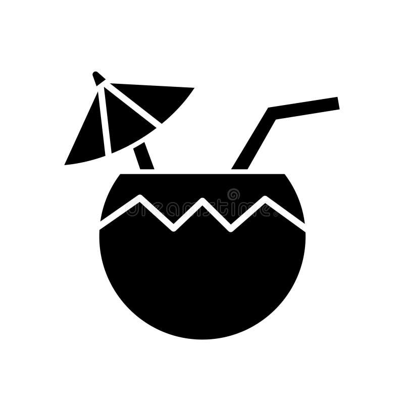 Fresh Coconut Cocktail Drink Icon Vector Design Template Stock Vector - Illustration of signs ...