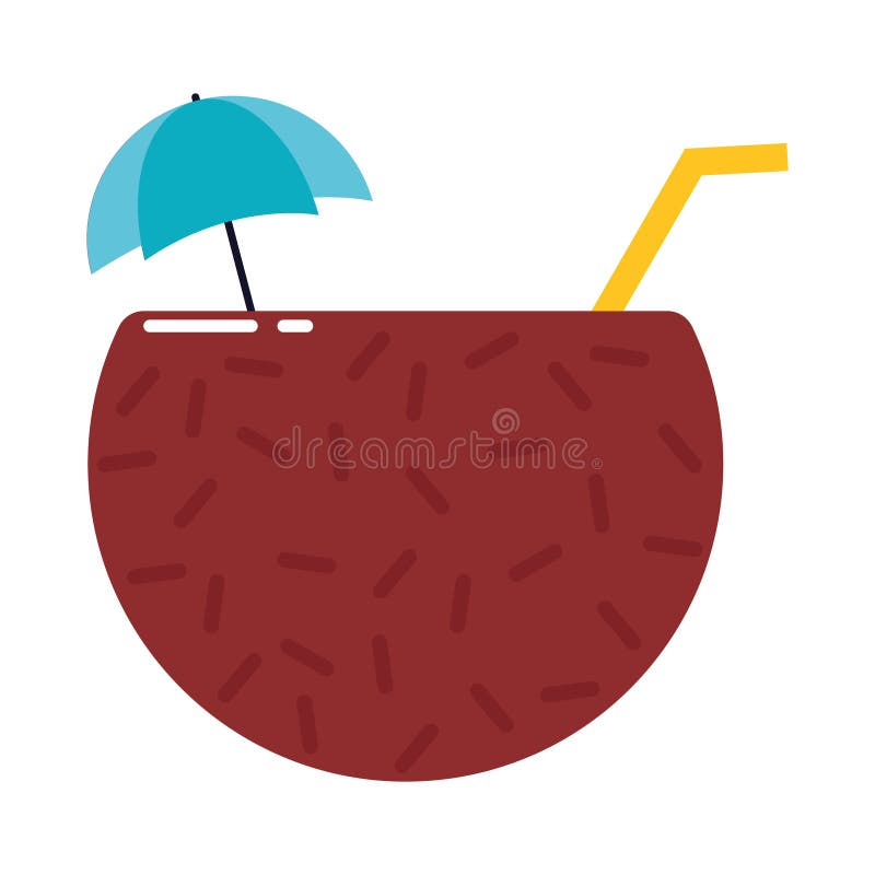 Fresh coconut cocktail stock vector. Illustration of glass - 273114108
