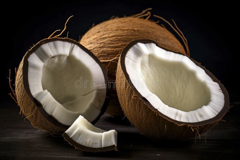 Fresh Coconut Culinary Display Stock Illustration - Illustration of ...