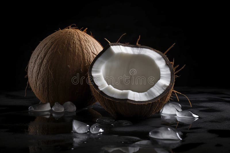 Fresh Coconut Culinary Display Stock Illustration - Illustration of ...