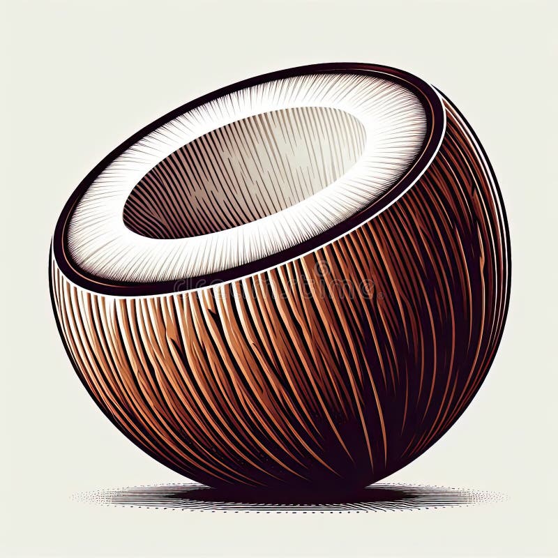 Fresh Coconut Digital Art stock illustration. Illustration of fresh ...