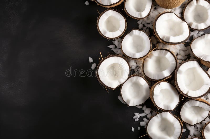 Fresh Coconut Display Composition Stock Illustration - Illustration of ...