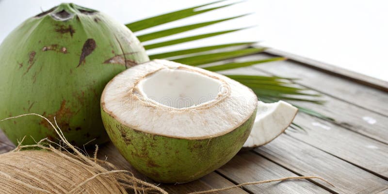 Fresh coconut after feel stock illustration. Illustration of coconut ...