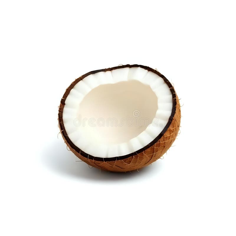 Fresh Coconut Halves with Pure White Flesh Stock Image - Image of ...