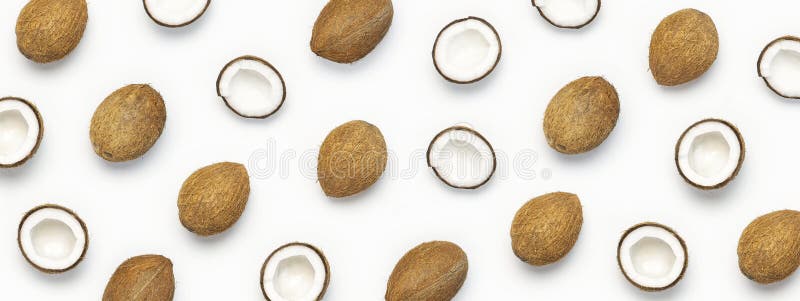 Fresh Coconut on Light Gray Background Flat Lay Style Top View Copy ...