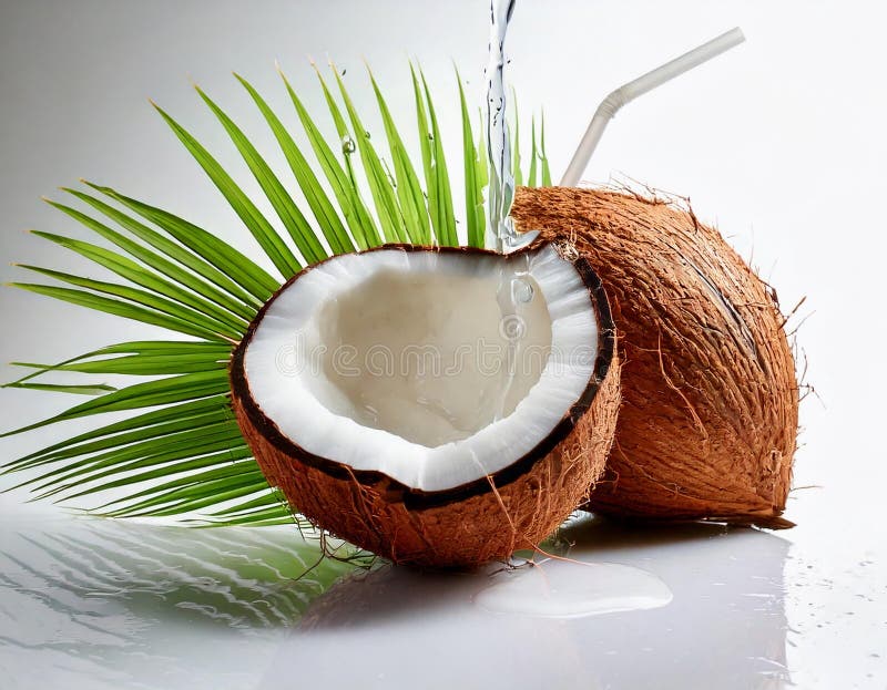 Fresh Coconut Water Dripping Stock Illustration - Illustration of ...