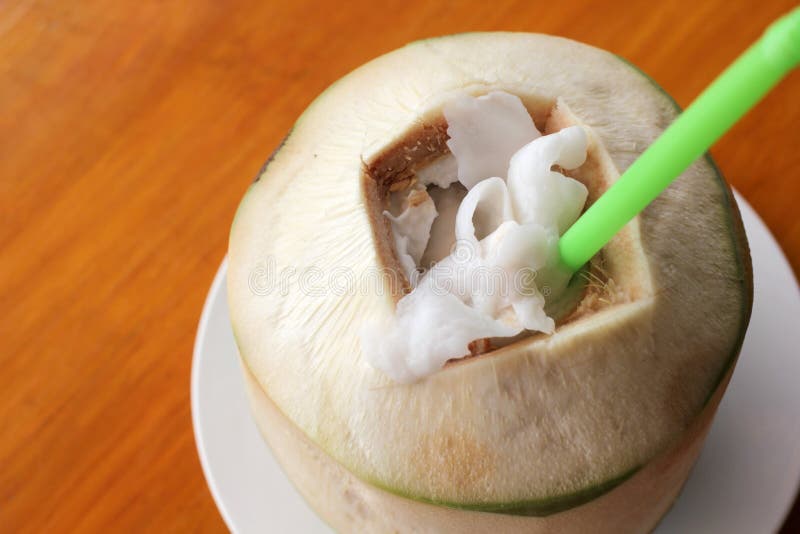 Fresh Coconut Water with Peel Coconut Stock Image - Image of farm ...