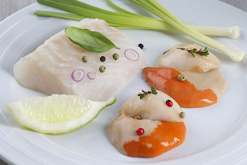 Fresh cod filet stock image. Image of leeks, cuisine - 40018415