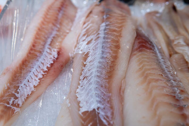 Fresh Cod Fillet Lying on Ice in a Supermarket Stock Image - Image of ...