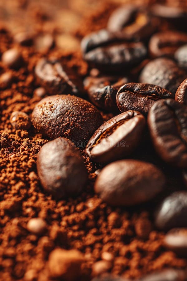 Fresh Coffee Beans on the Table. Selective Focus Stock Photo - Image of ...