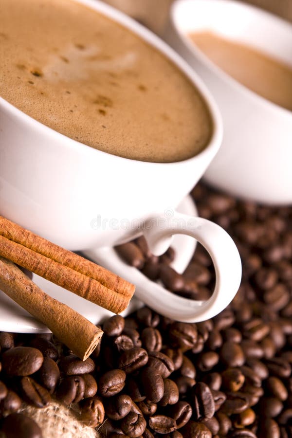 Fresh coffee with cinnamon stock image. Image of roasted - 38918435