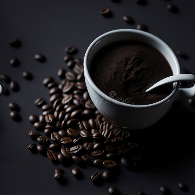 Fresh Coffee Comes in a Dark Theme Blended with Ground Coffee. Stock ...