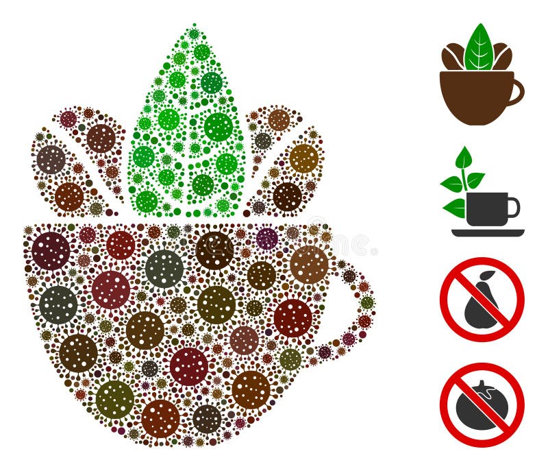 Fresh Coffee Cup Mosaic of Covid Virus Icons Stock Illustration ...