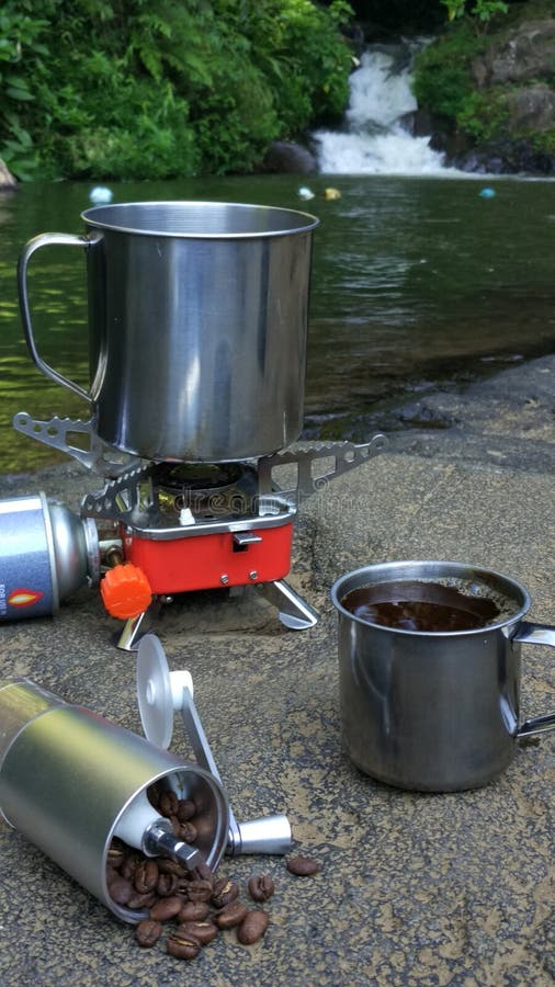Fresh Coffee Made on the River Stock Image - Image of river ...