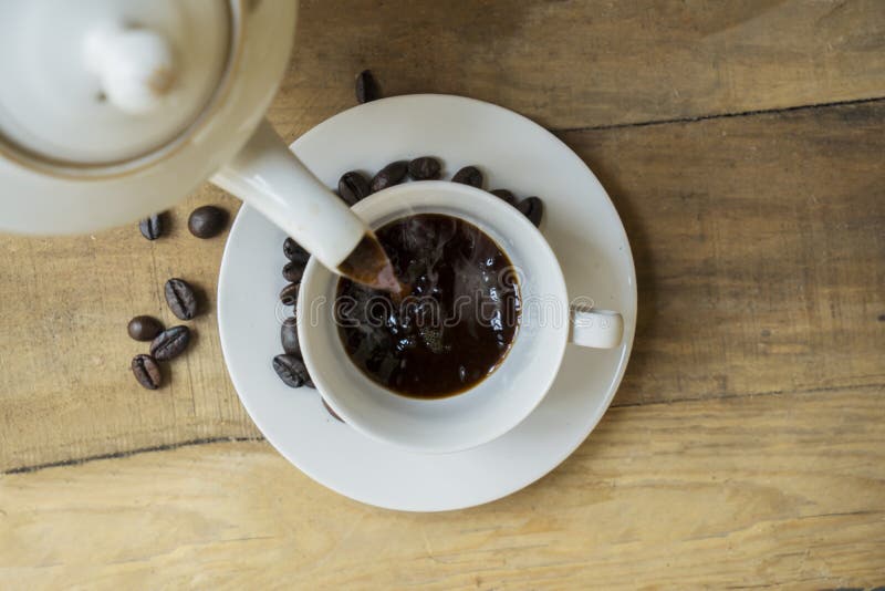 Fresh Coffee Poured into a Cup Stock Photo - Image of morning, espresso ...