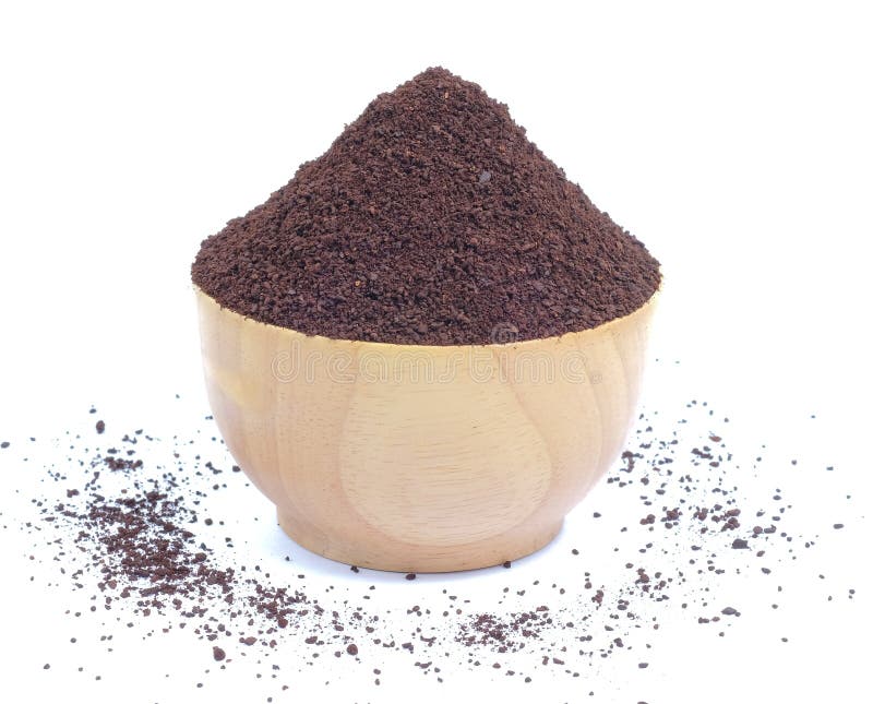 Tea Powder in Wood Bowl on White Background. Stock Image - Image of ...