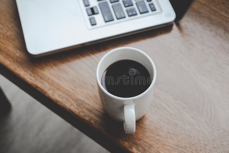 Fresh Coffee , Work on Computer , Laptop, Notebook, while Sitting on ...