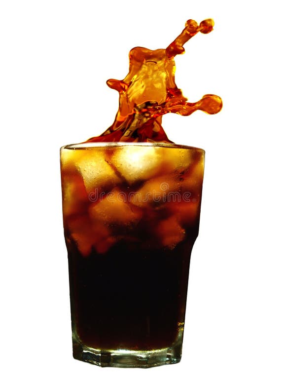 Fresh cola with cube drop stock image. Image of restaurant - 11843627
