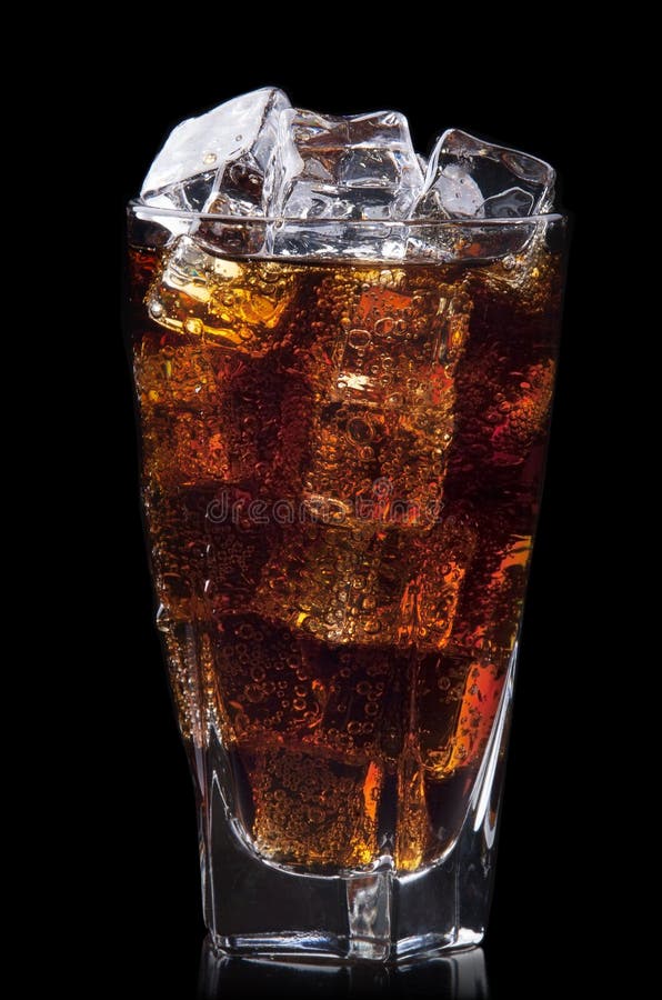 Fresh Cola Drink Background with Ice Stock Photo - Image of freshness ...