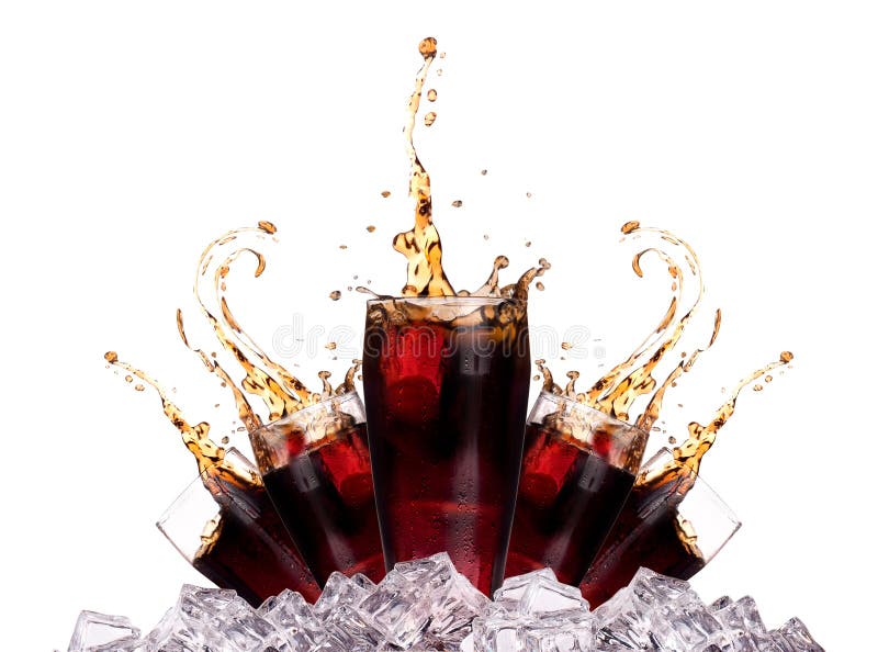 Fresh Cola Drink Background with Ice Stock Photo - Image of freshness ...