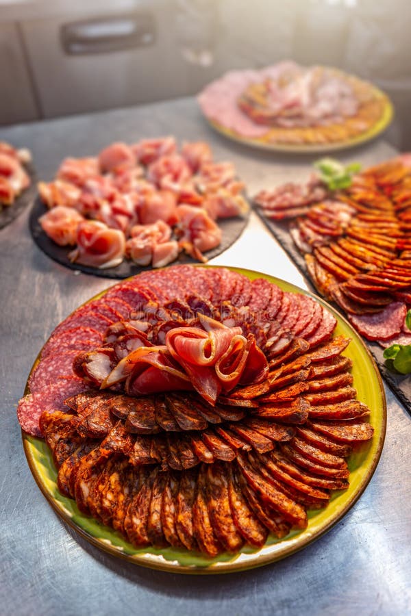 Fresh cold cuts platter stock photo. Image of assorted - 163949034