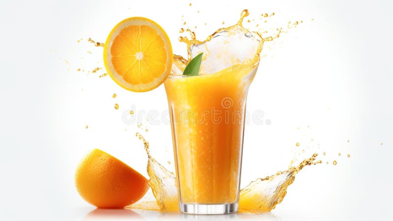 Fresh and Cold Orange Juice.ai Generative Stock Illustration ...