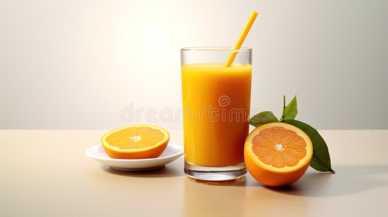 Fresh and Cold Orange Juice.ai Generative Stock Illustration ...