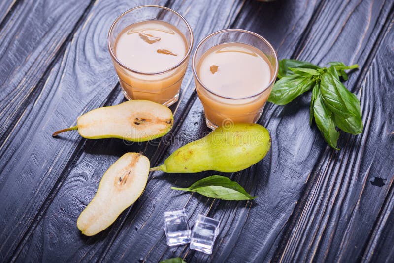 Cold pear drink stock photo. Image of frosty, season - 100259708