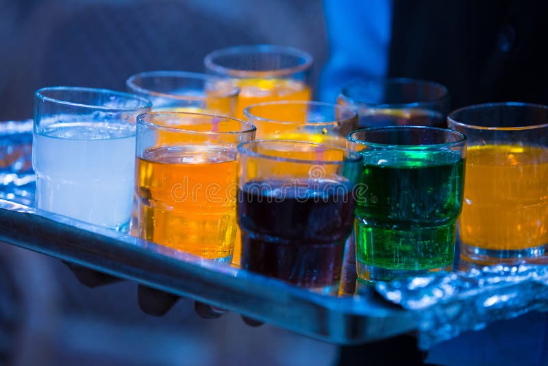 Fresh and Cold Soft Drinks are on a Tray Stock Image - Image of fizzy ...