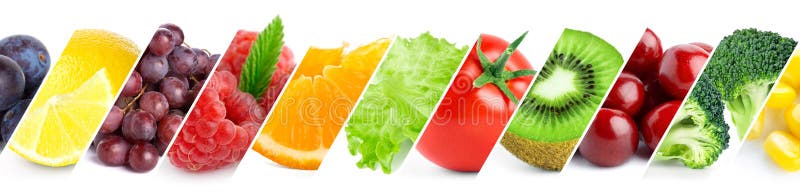Fresh Color Fruits and Vegetables Stock Image - Image of color, group ...