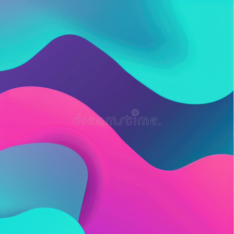 Fresh Color Gradient Poster with Abstract Waves and Curves Stock ...