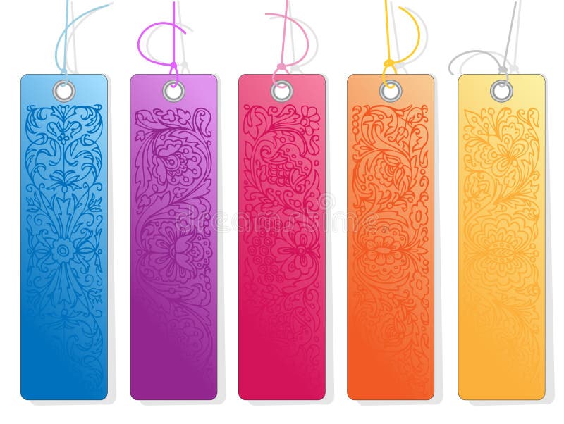Fresh Colored Ornamental Tags Stock Illustration - Illustration of ...