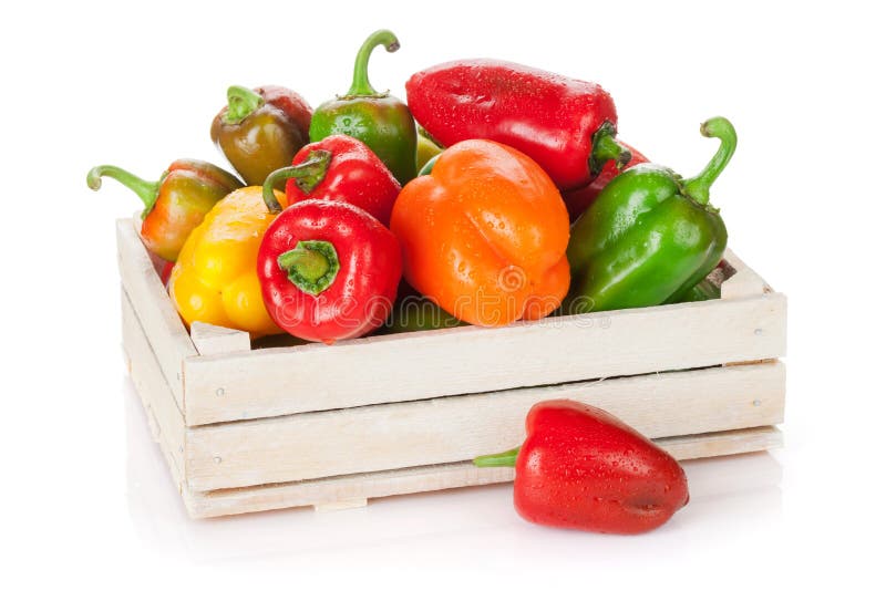 Fresh Colorful Bell Peppers in Box Stock Image - Image of pepper ...