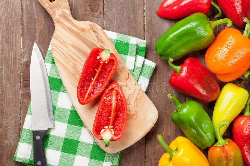 Fresh Colorful Bell Peppers Cooking Stock Photo - Image of fruit, group ...