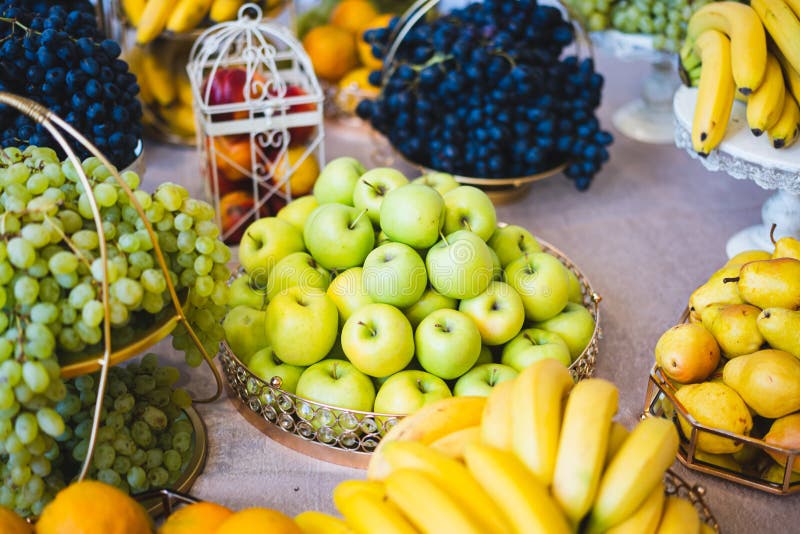 Fresh and Colorful Fruits on a Table Stock Photo - Image of colorful ...