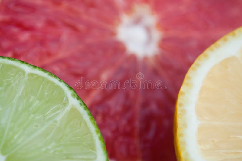 Fresh Colorful Tropical Fruits - Lemon, Lime, Grapefruit Stock Photo ...