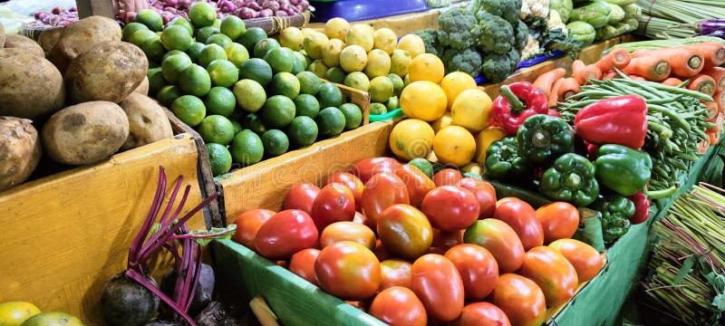 Fresh Colorful Vegetable in Tradisional Market Stock Photo - Image of ...