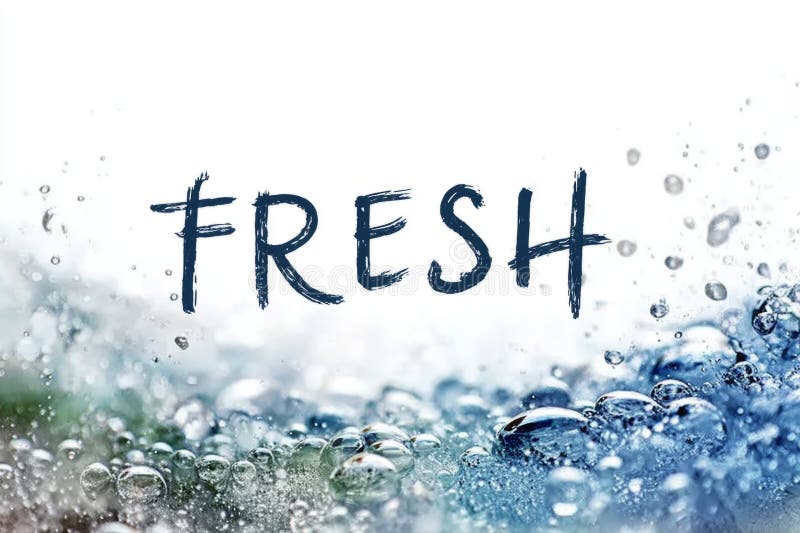 FRESH Combined with Natural Leaves, Water Splashes Stock Image - Image ...